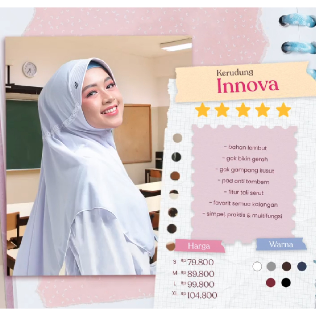 Jual innova size M kerudung rabbani ori jilbab rabbani jilbab sekolah rabbani pita luar ASLI ...