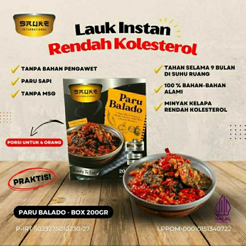 Jual Makanan Paru Balado Lauk Instan Siap Saji Kemasan Box 200g Murah ...