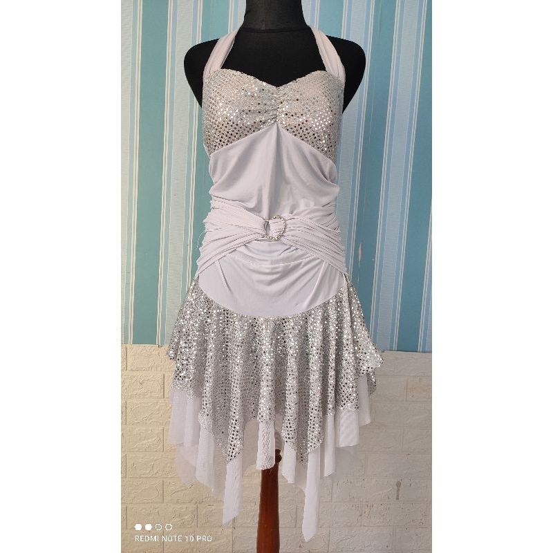Jual Dres Tali Leher Sequin Brukat Silk Seksoy | Shopee Indonesia
