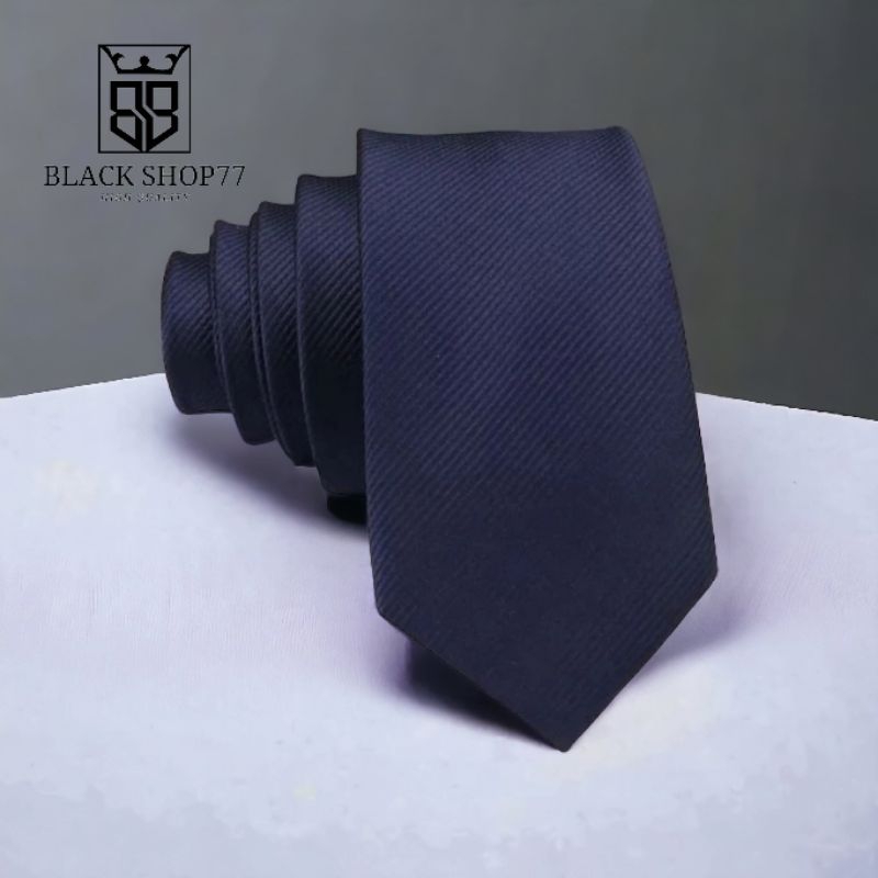 Jual Dasi Kantor Dasi Pria Dasi Motif Salur Halus Biru Dongker 3 Inchi ...