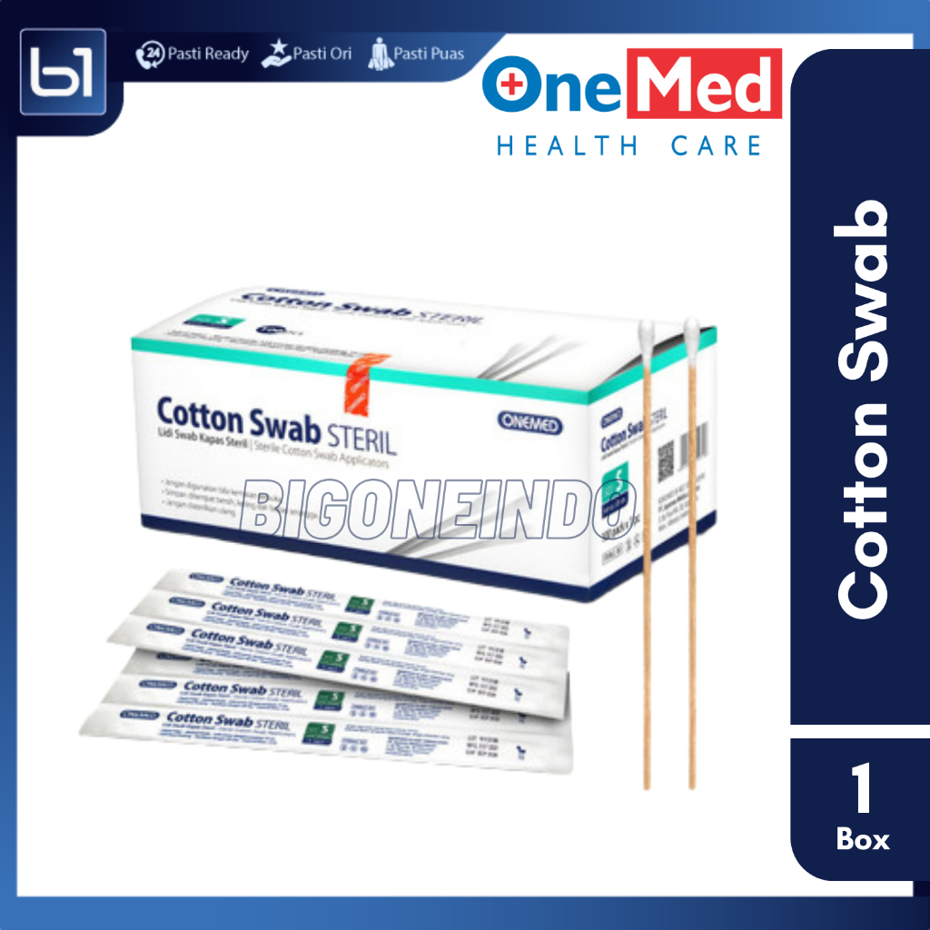 Jual Cotton Swab Steril Onemed, Kapas Lidi Applicator Bud Sterile P3K ...