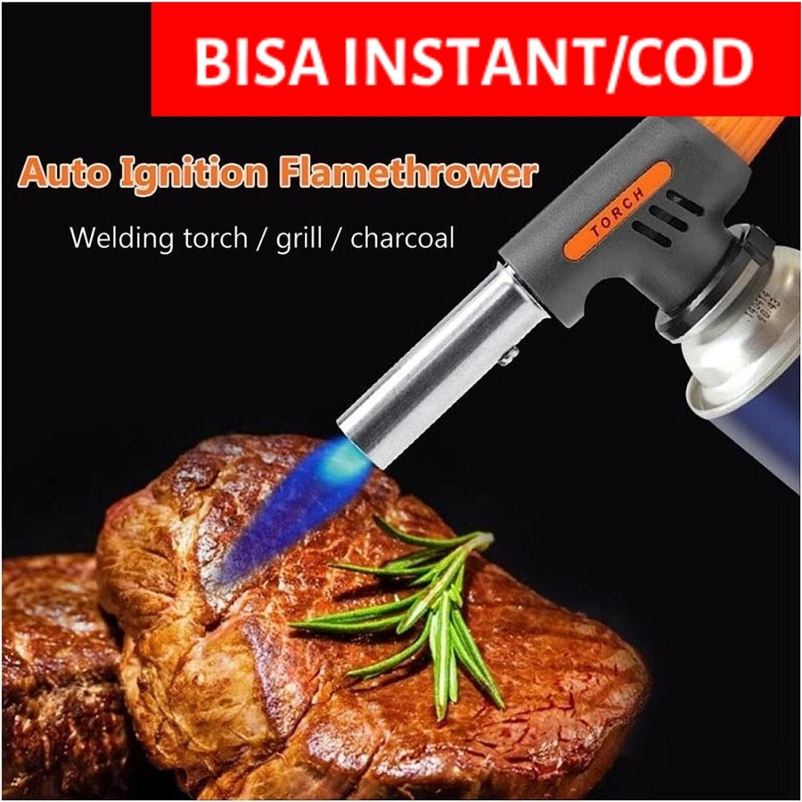 Jual (BISA INSTANT/COD) Gas Torch Portable Flame Gun Blow Torch BBQ Las ...