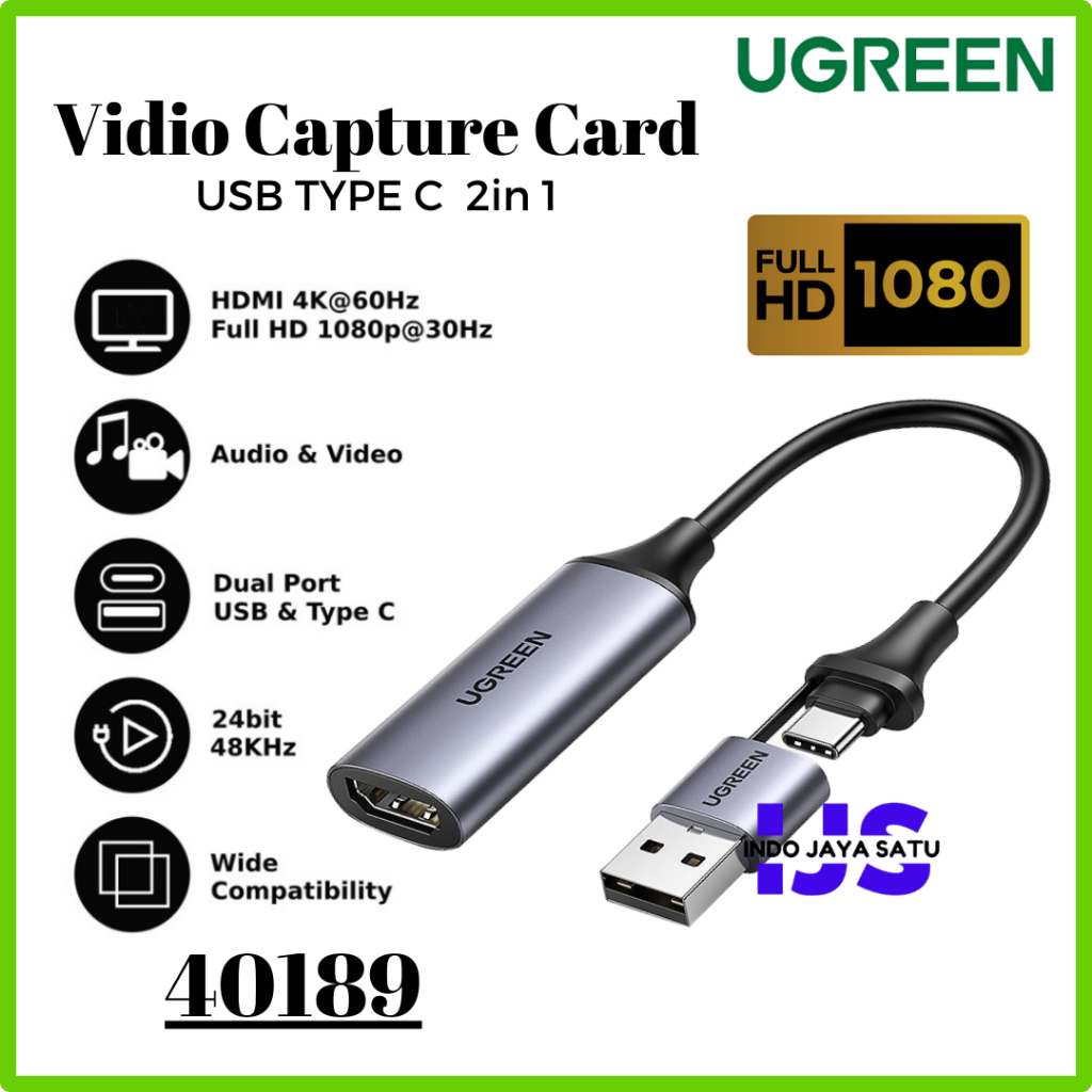 Jual UGREEN Video Capture Card HDMI USB A Type C HD 4K 60Hz Mac Windows ...