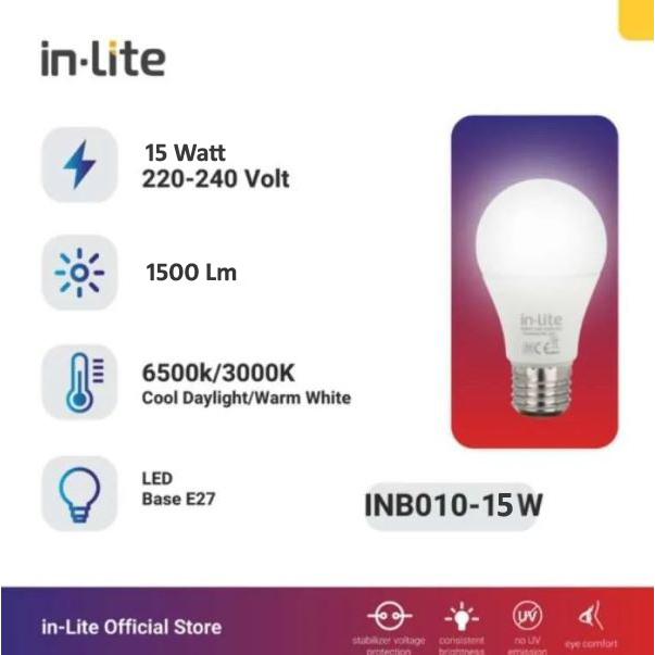 Jual Lampu LED Inlite 15w 15 watt bulb INB010-15W In-Lite VALUE SERIES | Shopee Indonesia