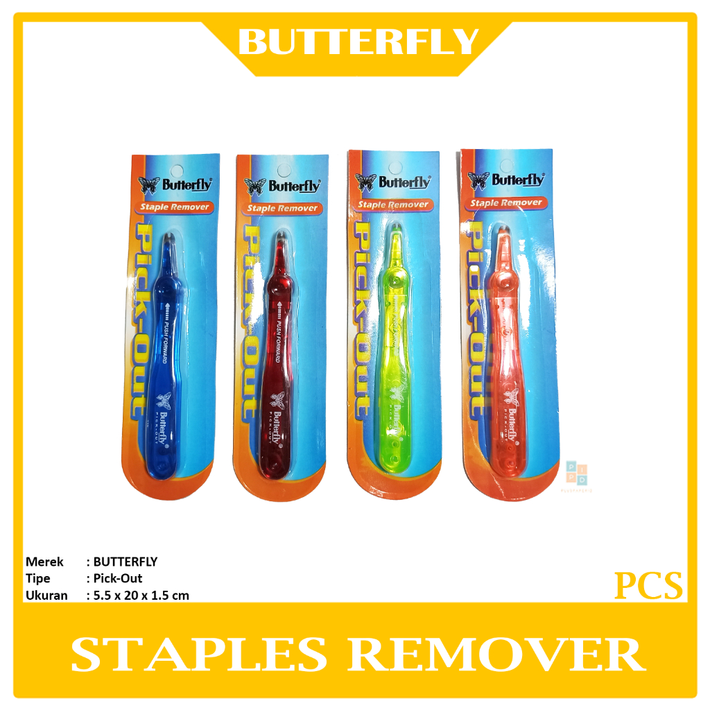 Jual BUTTERFLY - Staples Remover Pencabut Staples - Pcs | Shopee Indonesia