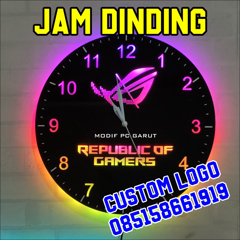 Jual JAM DINDING led RGB logo custom logo | Shopee Indonesia
