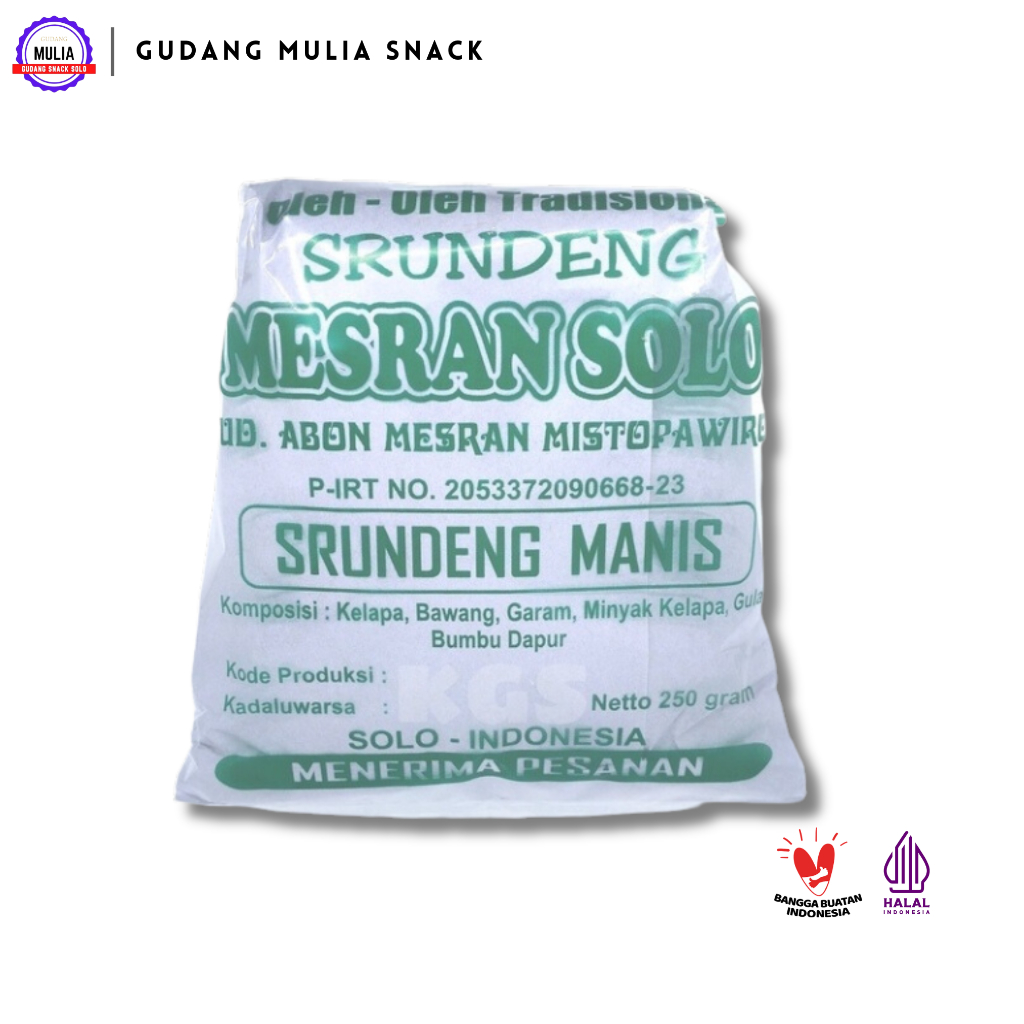 Jual Serundeng MESRAN | Manis & Pedas Srundeng 250 Gram Oleh Oleh Khas ...