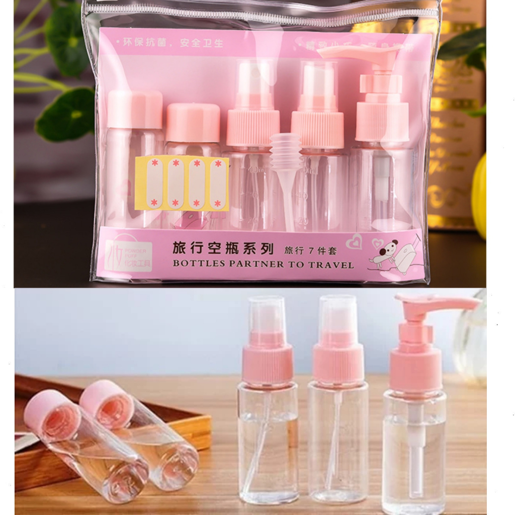Jual 7pcs/set Botol Travel Kosong Botol Make Up Portable Botol Sabun ...