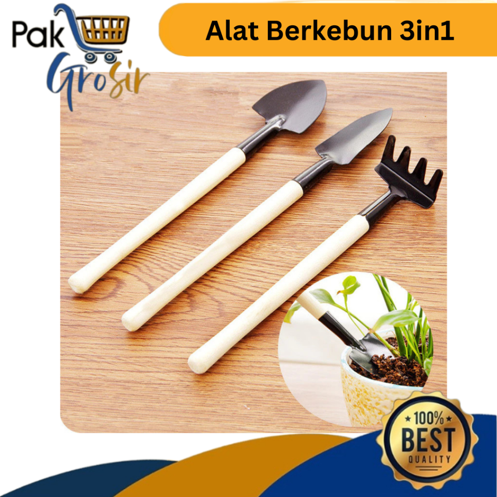 Jual Alat Berkebun Bercocok Tanam Mini 3 in 1 Set Sekop Cangkul Garpu ...