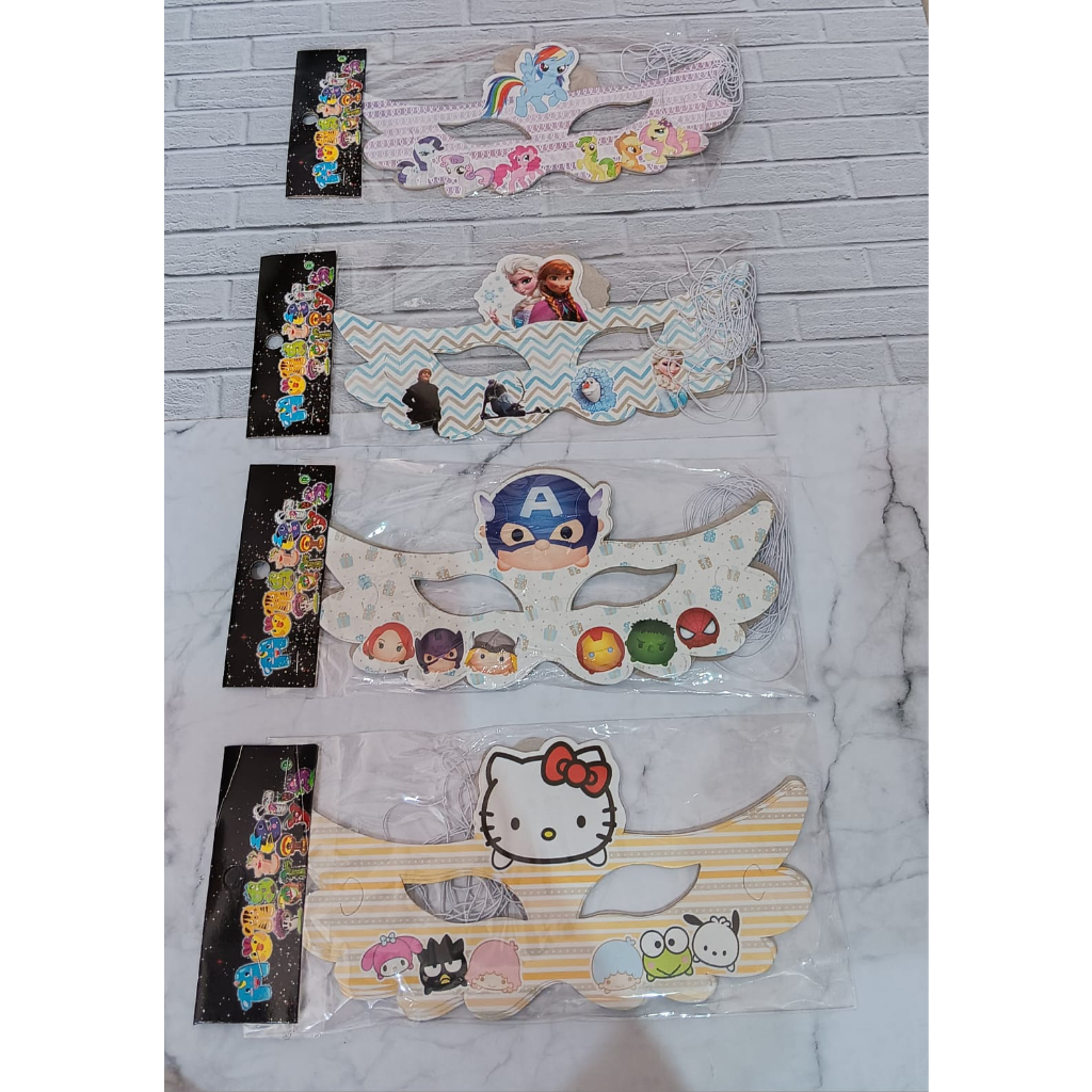Jual TOPENG KARAKTER AVANGERS/FROZEN/HELLO KITTR/LITTLE PONY ISI 8 PCS ...