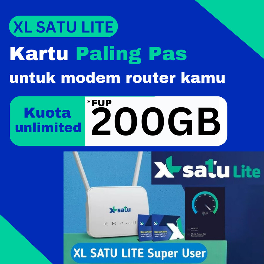 Jual Kartu Perdana Modem Router XL Satu Lite Kuota Unlimited FUP 200GB ...