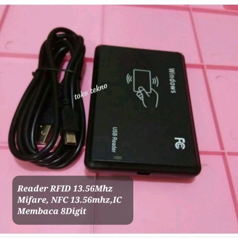 Jual Reader RFID 13.56Mhz 8 Digit NFC Mifare IC USB + Kabel di baca 8 ...