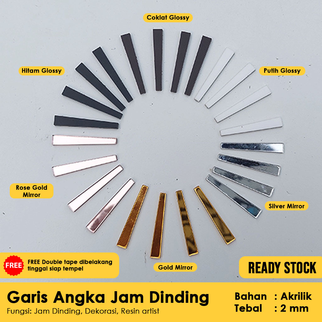 Jual Garis Angka Jam / 1 cm / 1,5 cm / 2 cm / 2,5 cm / 3 cm - Dekorasi ...