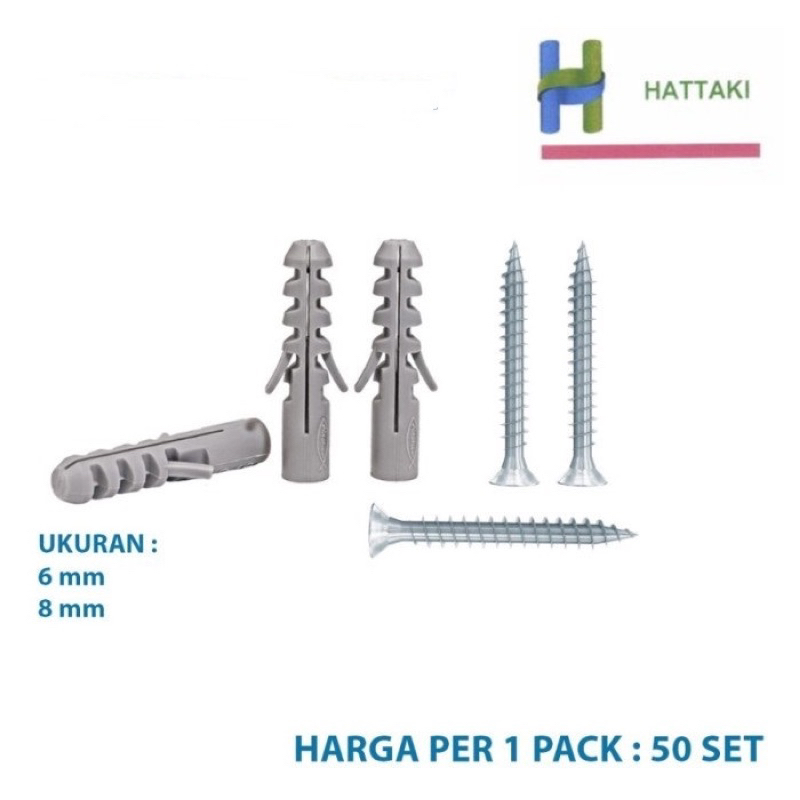 Jual Set Skrup Sekrup S6 S8 S10 S12 Baut Set Wall Plug Per Pcs | Shopee Indonesia