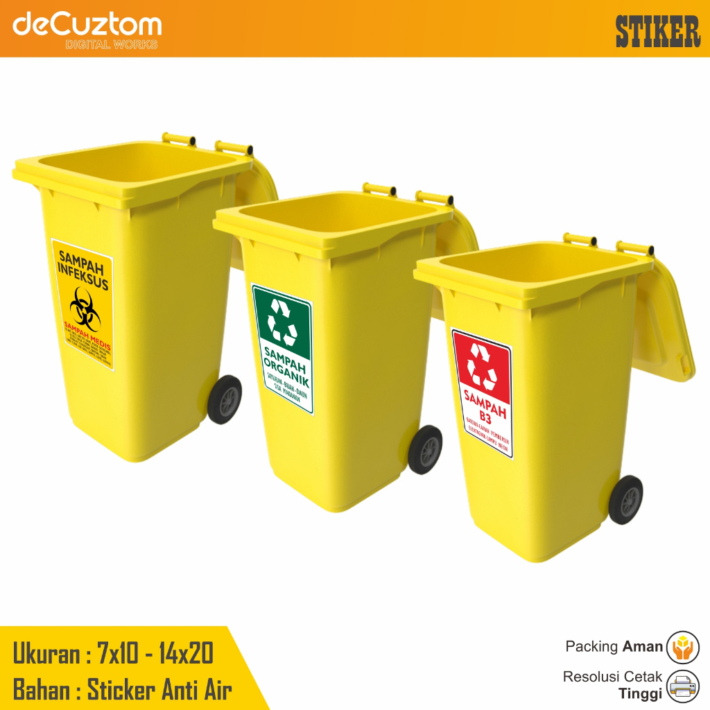 Jual Stiker penanda jenis sampah Sticker Label Sampah Medis Non Medis ...