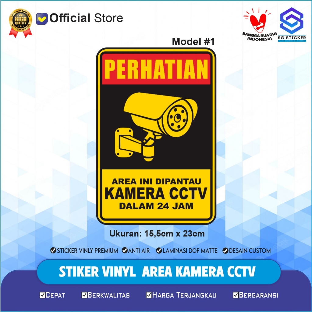 Jual STIKER CCTV CAMERA STIKER VINYL CCTV CAMERA SEDANG LAMINASI DOF ...