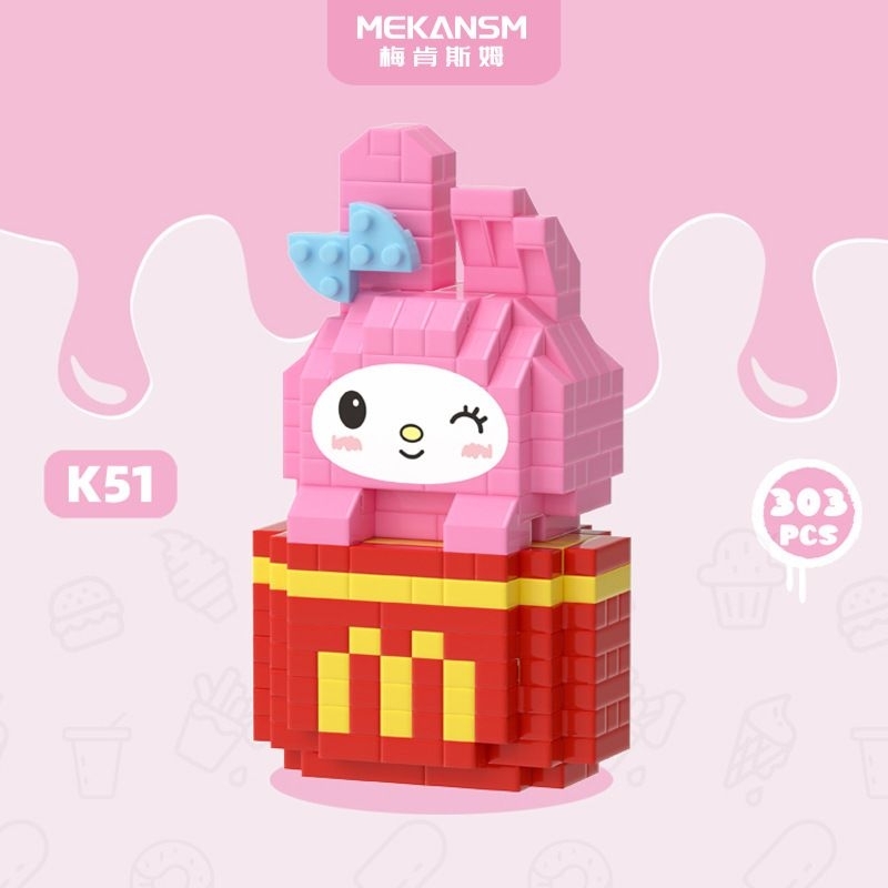 Jual Mainan Balok Susun Kartun Sanrio Kuromi Melody Cinnamoroll Pom ...