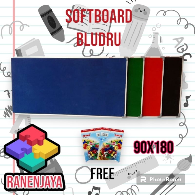 Jual softboard/papan mading RanenJaya bludru warna uk 90x180 Cm ...
