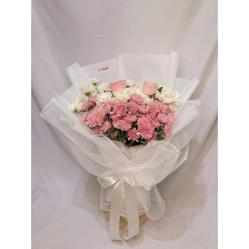 Jual Buket bunga segar | Fresh flower bouquet | Aster, mawar, pikok ...