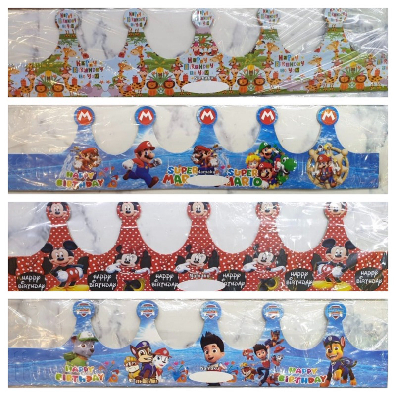 Jual 10pcs TOPI ULANG TAHUN MAHKOTA KARAKTER SANRIO MARIO COCOMELONN ...