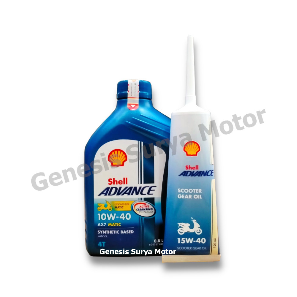 Jual Oli Shell Advance AX7 Matic 10W40 0.8LT paket Oli Gear Shell 120ml ...