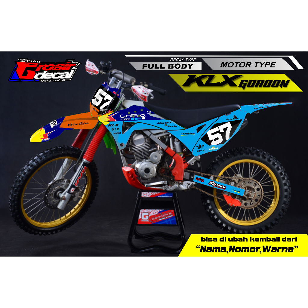 Jual DECAL KLX GORDON SUPERMOTO FULL BODY STICKER KLX GORDON 150 FULL ...