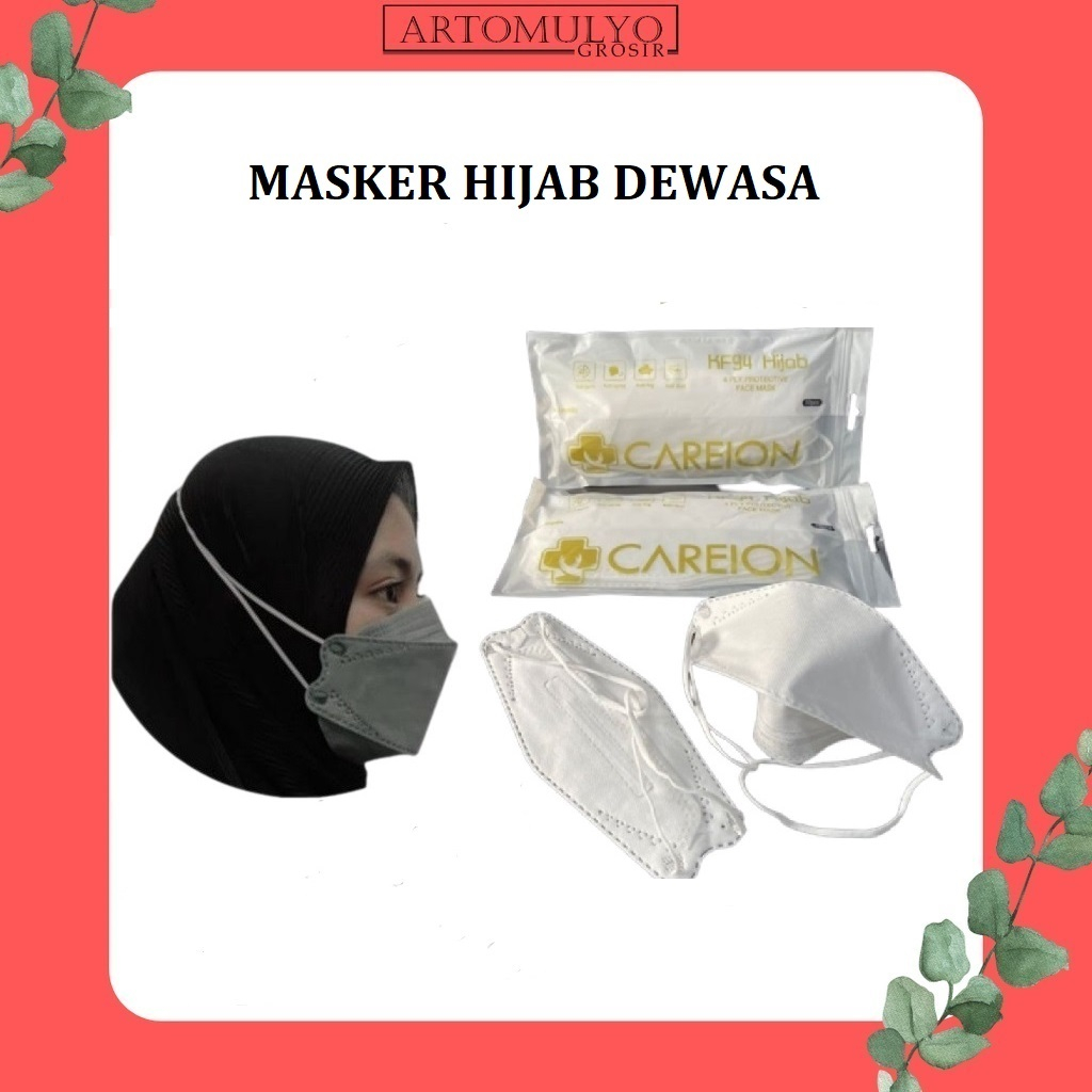 Jual MASKER HIJAB CAREION ORLEE DUCKBILL KF94 KF HEADLOOP KOREA HITAM ...