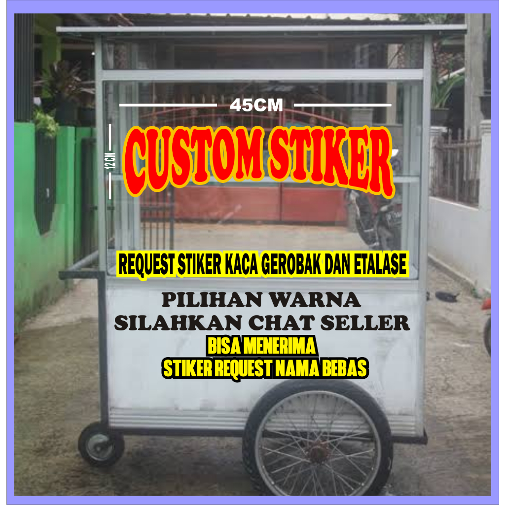 Jual 001 STIKER GEROBAK KAYU ATAU KACA STIKER GROBAK USAHA CUSTOM SUKA ...