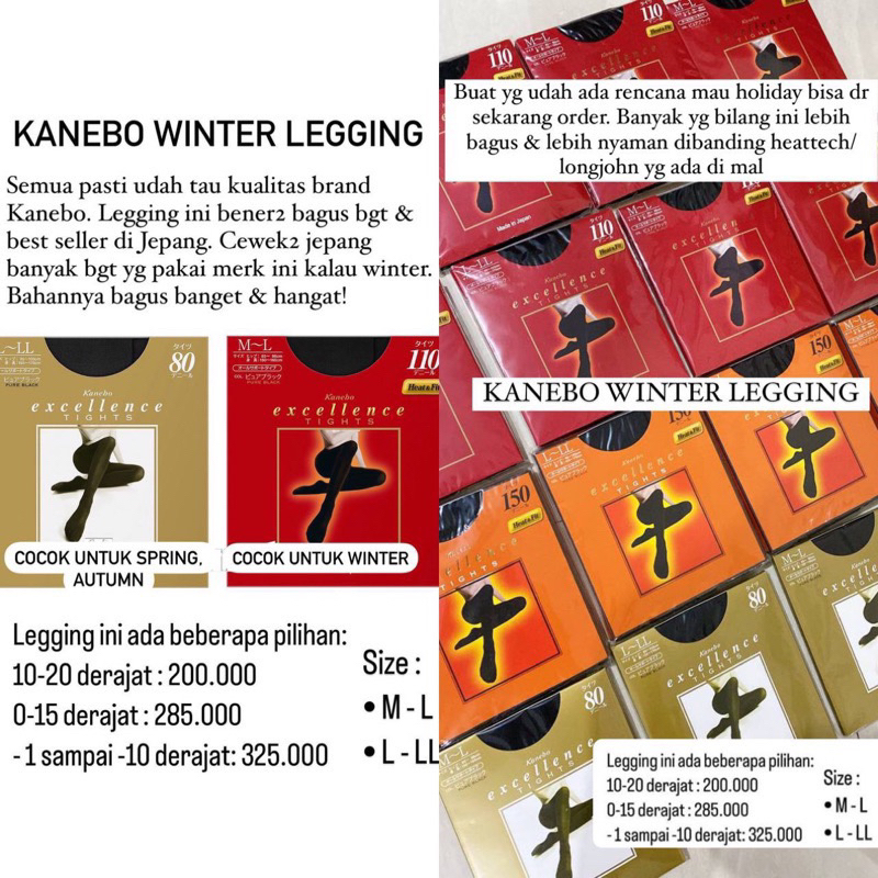 Jual Kanebo Winter Legging ORIGINAL JAPAN BEST SELLER | Shopee Indonesia
