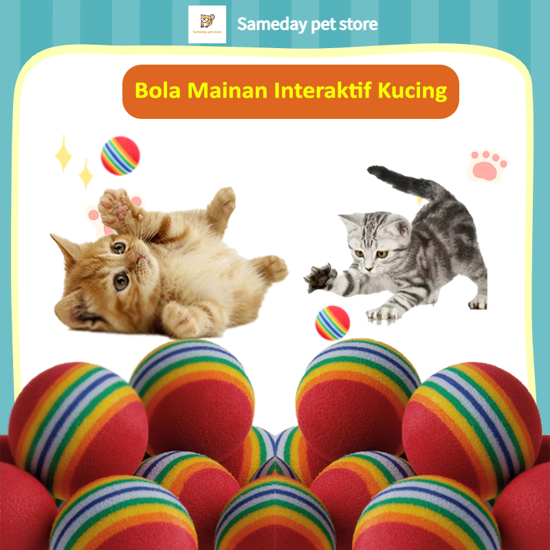 Jual Bola Mainan Kucing Motif Pelangi untuk Kucing dan Anjing Rainbow ...