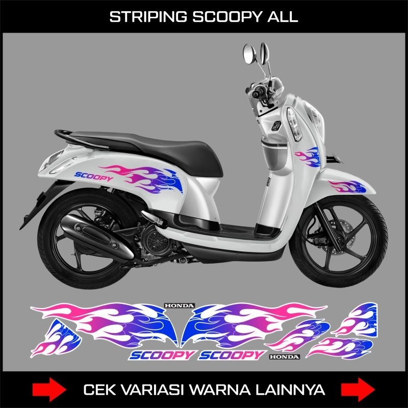Jual Striping Api Honda Scoopy Fi Dan Karbu 2010-2023 / Sticker Motor ...