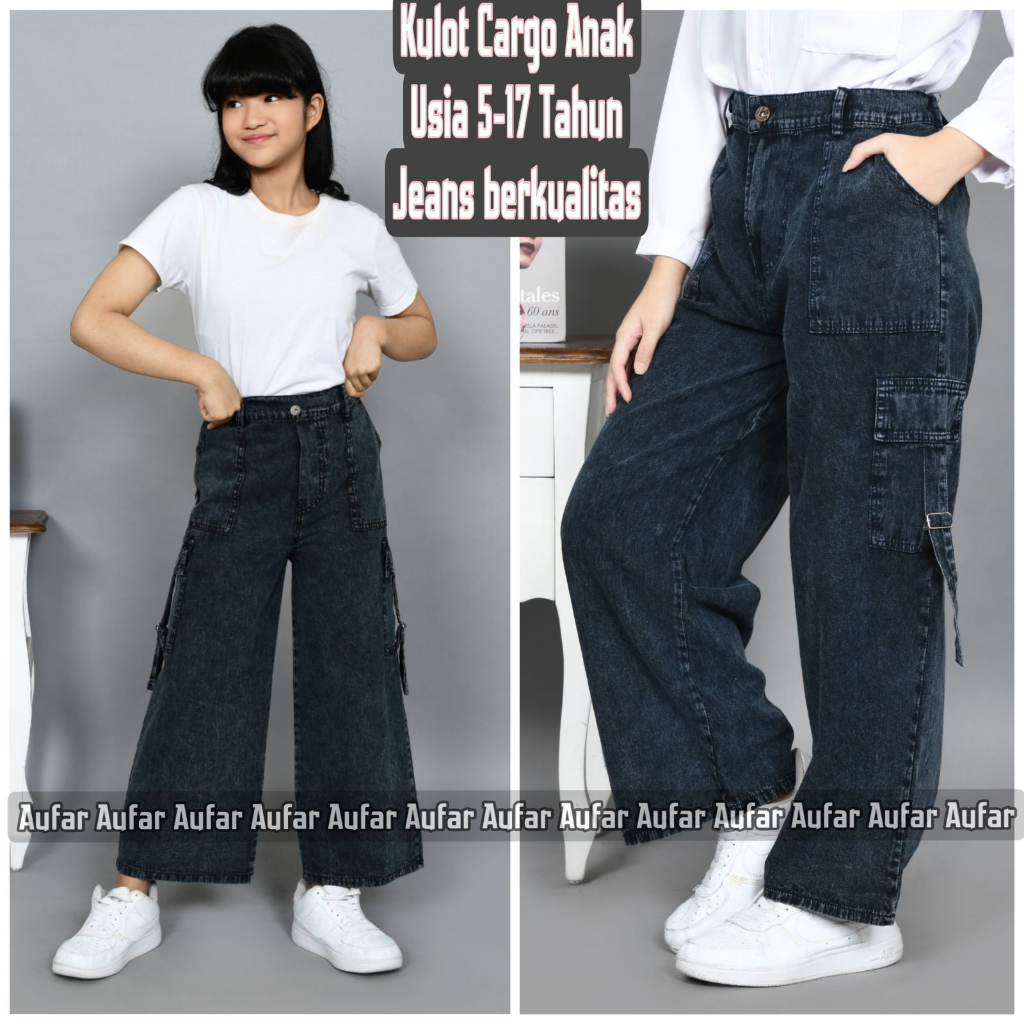 Jual KULOT CARGO ANAK PEREMPUAN JEANS TERBARU | Shopee Indonesia