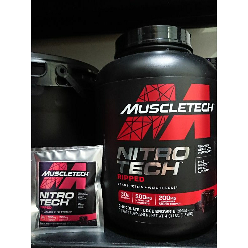Jual Whey Nitrotech ripped repack 1 sachet lean protein with fat burner ...