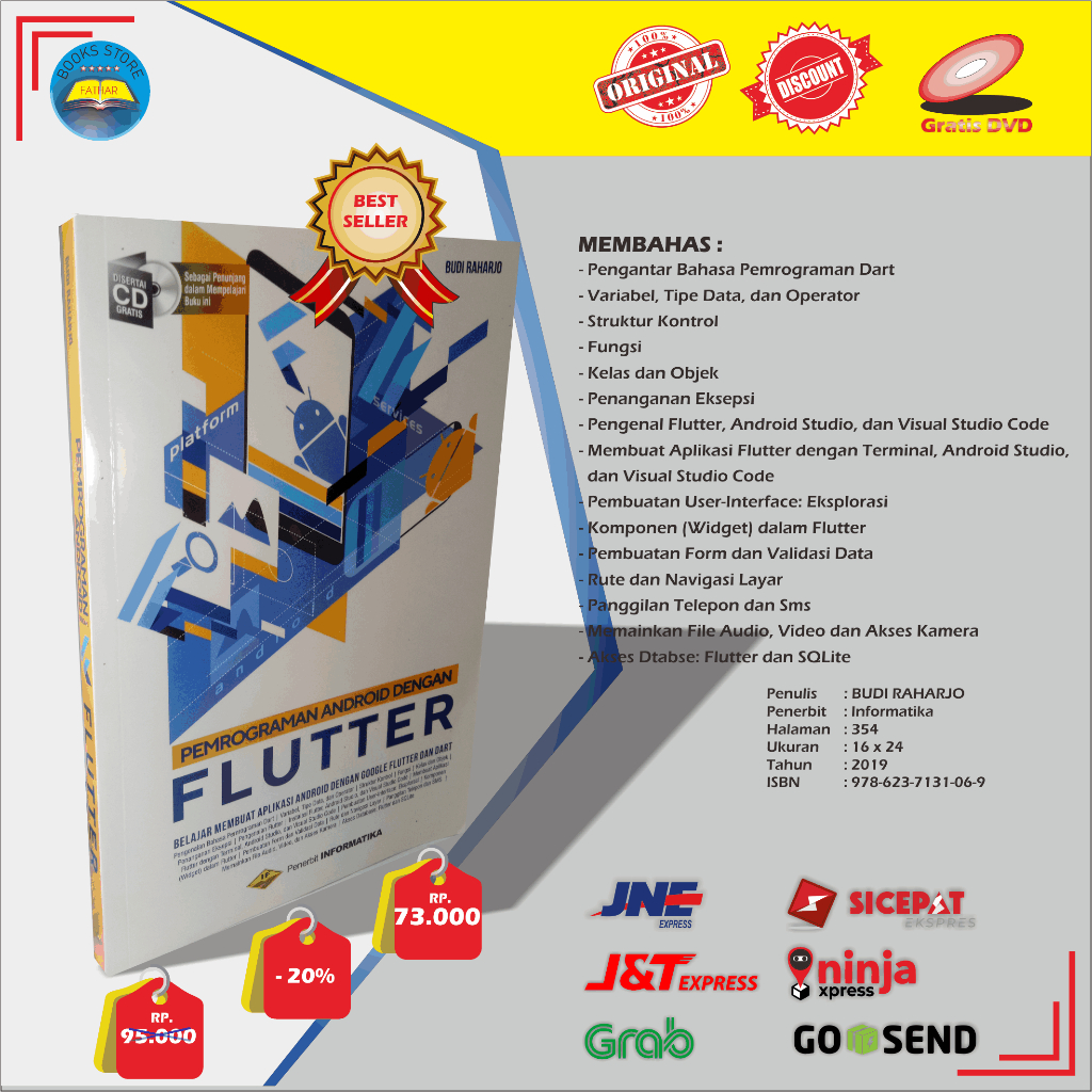 Jual Buku Pemrograman Android Dengan Fluter Belajar Membuat Apliksi Android Shopee Indonesia