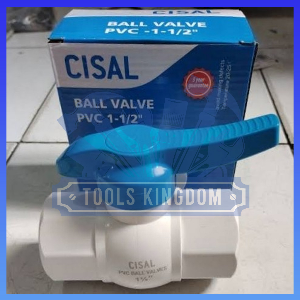 Jual Ball Valve PVC Cisal Putih 1 1/2" / Stop Kran 1,5 inch 1 1/2 ...