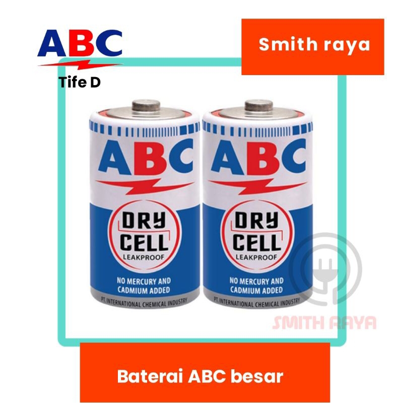 Jual Baterai ABC besar R20 D Battere jumbo isi 2 | Shopee Indonesia