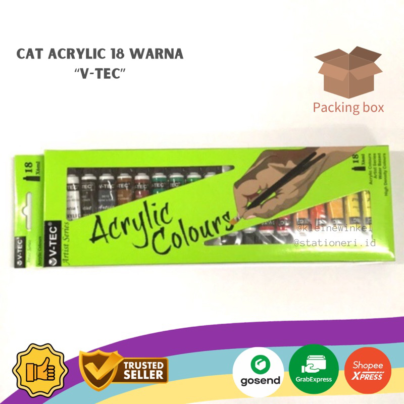 Jual Cat Akrilik Vtec 18 Warna/ V-TEC Acrylic Color | Shopee Indonesia