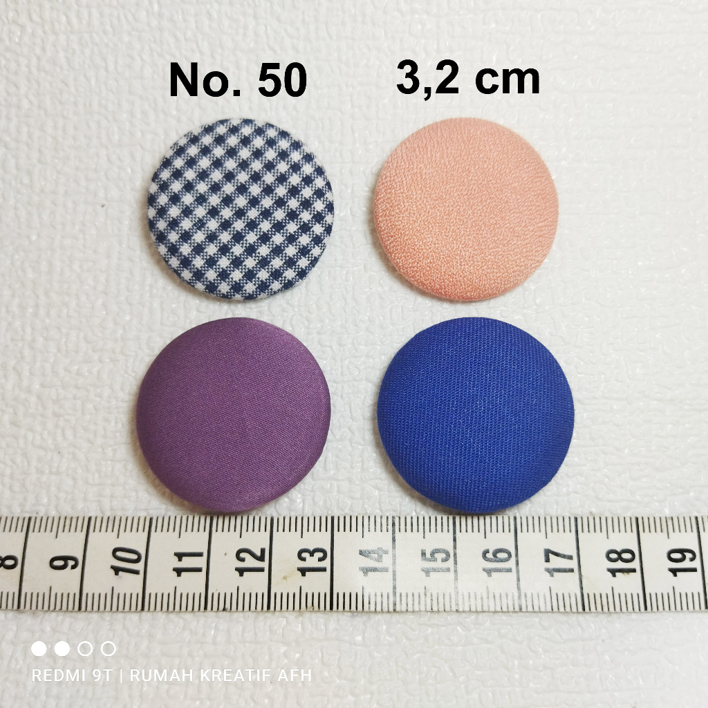Jual Kancing Bungkus Kain Nomer 50 (Diameter 3,2 cm) | Kancing Jamur ...
