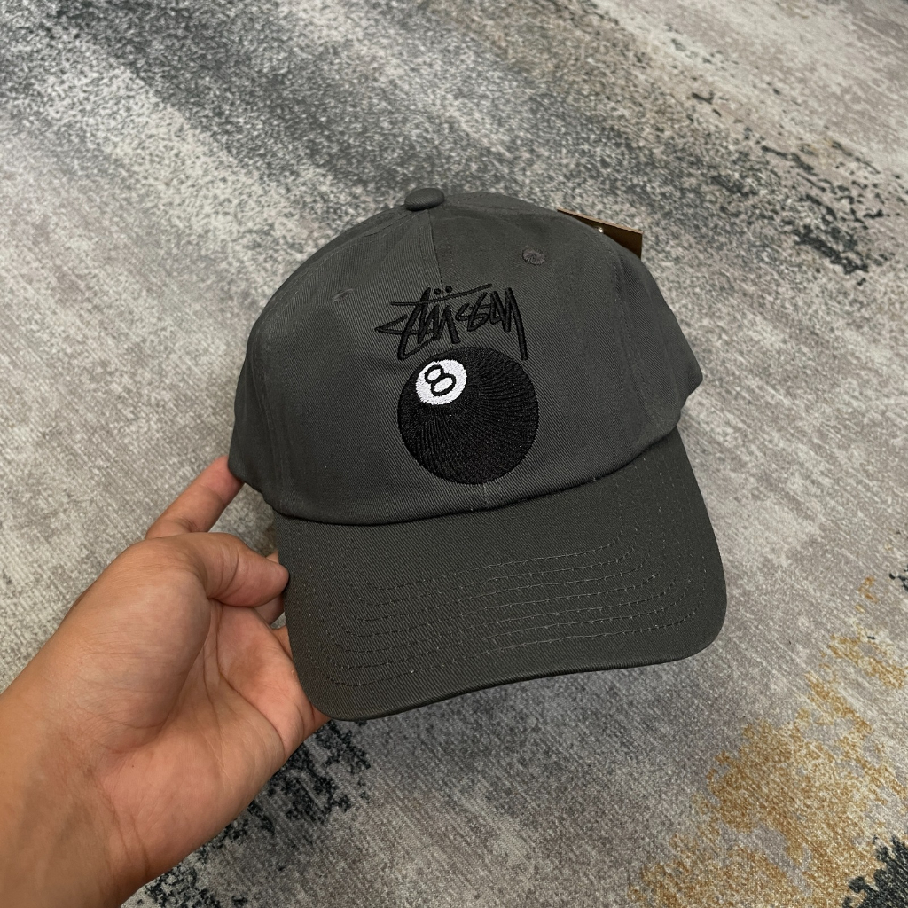 Jual STUSSY 8-BALL CAP HAT // DARK GREY | Shopee Indonesia
