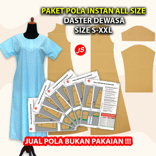 Jual Paket Pola Instan All Size Daster Dewasa | Pola Semua Ukuran S-XXL | Shopee Indonesia
