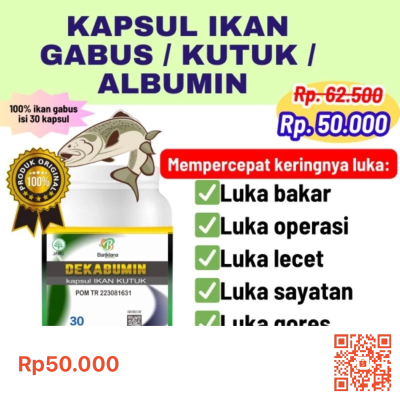 Jual DEKABUMIN - KAPSUL IKAN GABUS - KUTUK - ALBUMIN (Dapat POT HARGA) | Shopee Indonesia