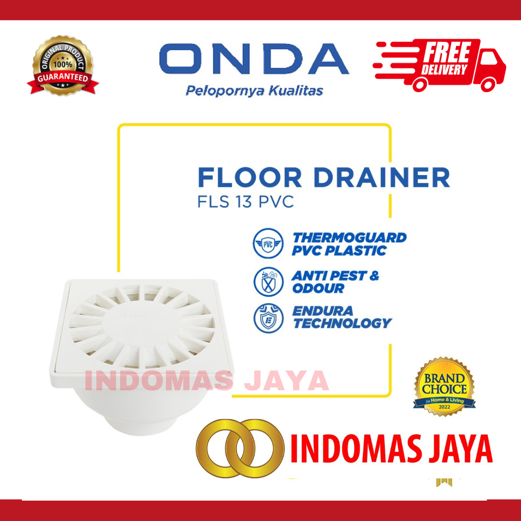 Jual ONDA Floor Drainer / Saringan Air Lantai FLS 13 PVC FLOOR DRAIN ...