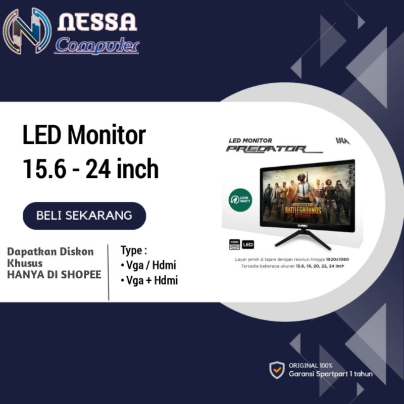 Jual LED Monitor Komputer 15,6 - 24 inch | Shopee Indonesia