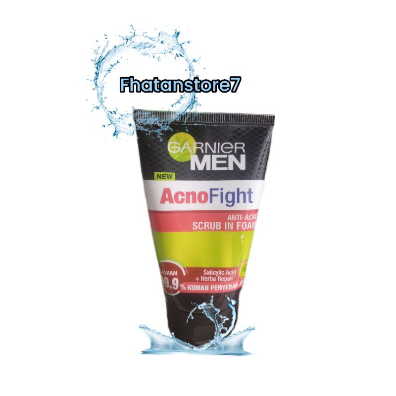 Jual Garnier Men Acno Fight Face Wash 100 ml | Garnier Men Scrub in Foam Anti Acne | Garnier Men ...