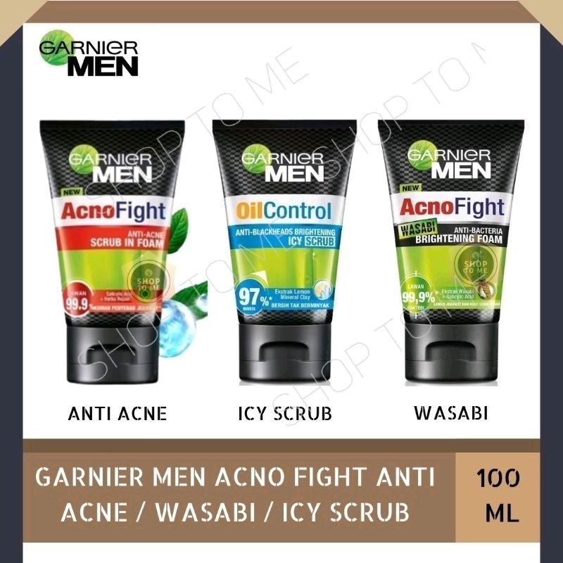 Jual Garnier Men Acno Fight Anti-Acne Scrub Face Wash In Foam Cleanser 100mL Sabun Cuci Muka ...