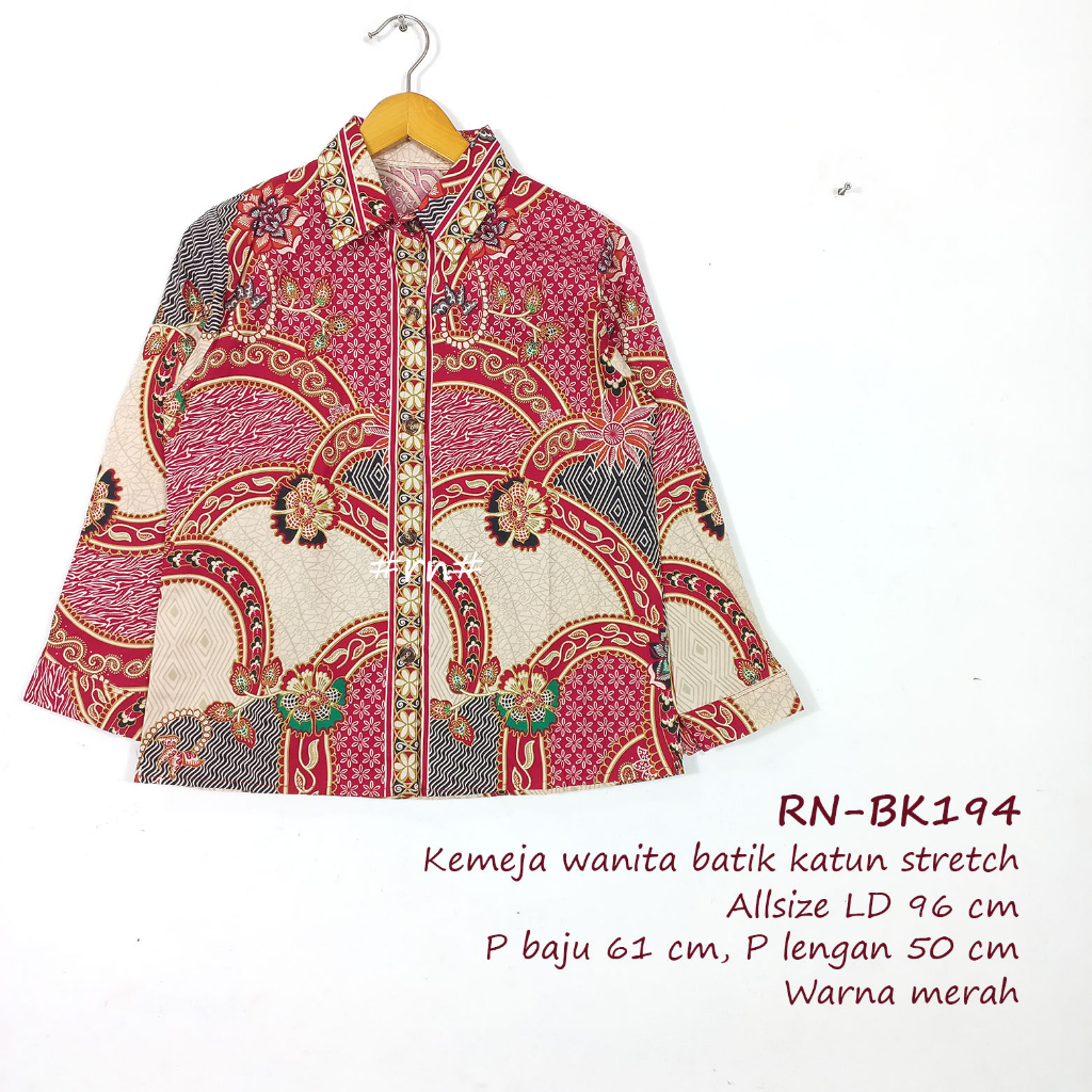 Jual Kemeja batik wanita katun stretch modis lucu keren part I | Shopee ...