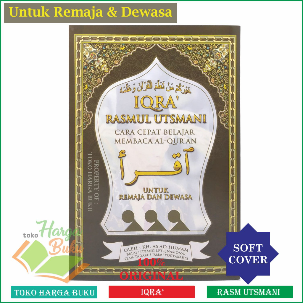 Jual Buku IQRA Untuk Remaja dan Dewasa Rasmul Utsmani IQRO 1-6 Ukuran ...