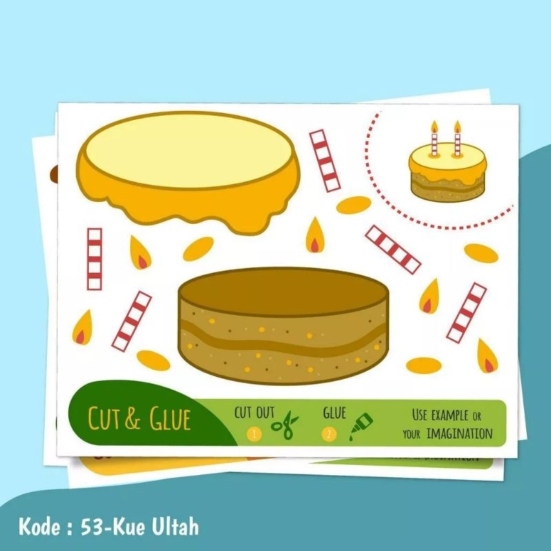 Jual Gunting dan Tempel Lembar Aktivitas Anak Cut And Glue Mainan DIY ...