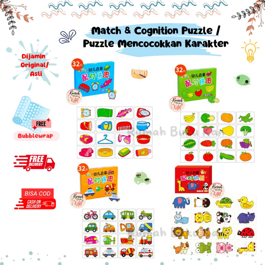 Jual Match & Cognition Puzzle / Puzzle Mencocokkan Karakter ORIGINAL ...