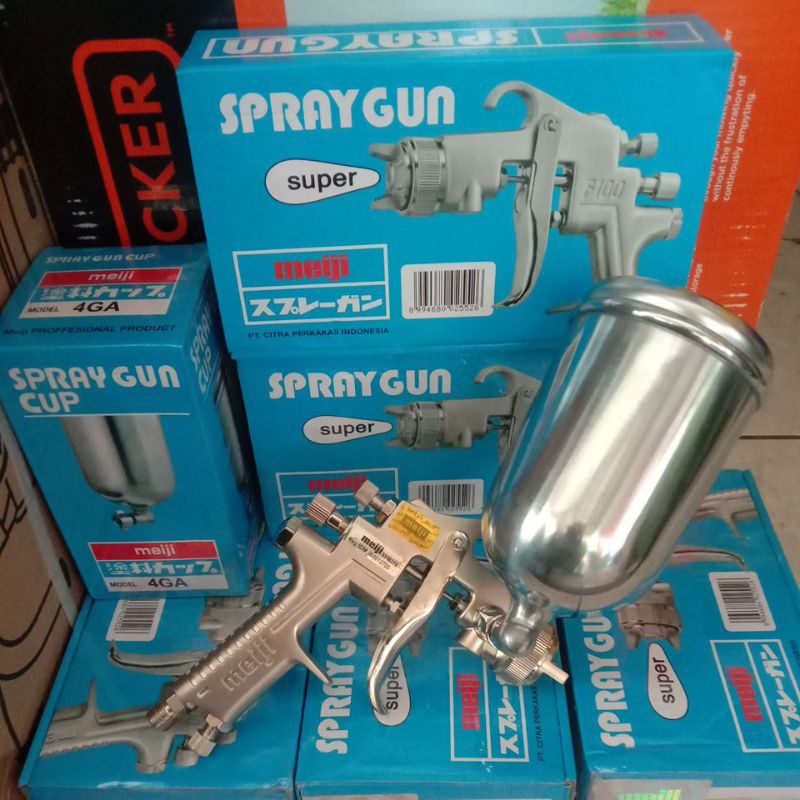 Jual Spray Gun F100 Meiji Tabung Atas Alat Semprot Cat F-100 Meiji ...